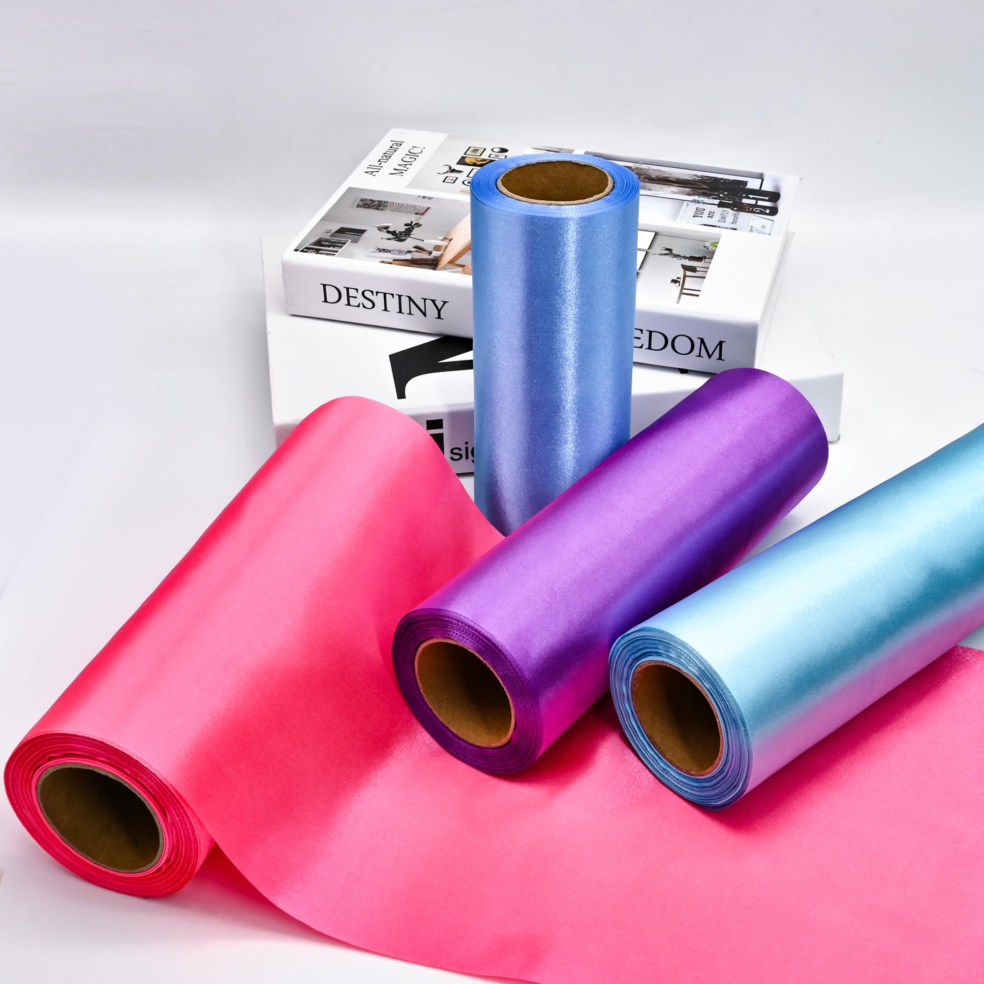 Snapklik.com : Double Face 8 Inch Extra Wide Satin Ribbon 15 Yards Hot ...