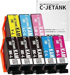 Amazon.co.jp: 【C-JETANK】KAM-6CL-L + KAM-BK-L×2 合計 増量 8本セット ≪専門家監修製品≫ エプソン (EPSON) 用 カメ インク KAM ...