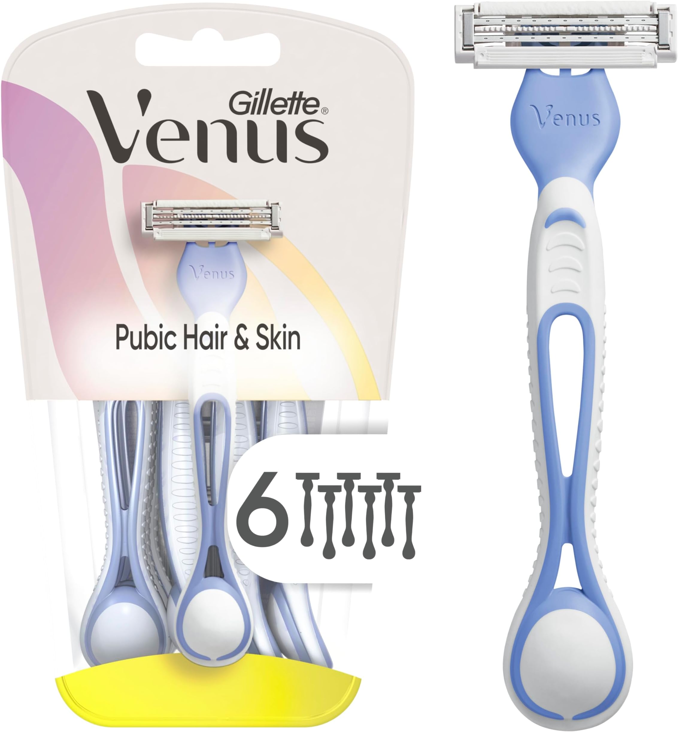 Amazon.com: Gillette Venus Women's Disposable Razors for Pubic Hair and Skin, Bikini Razors for ...