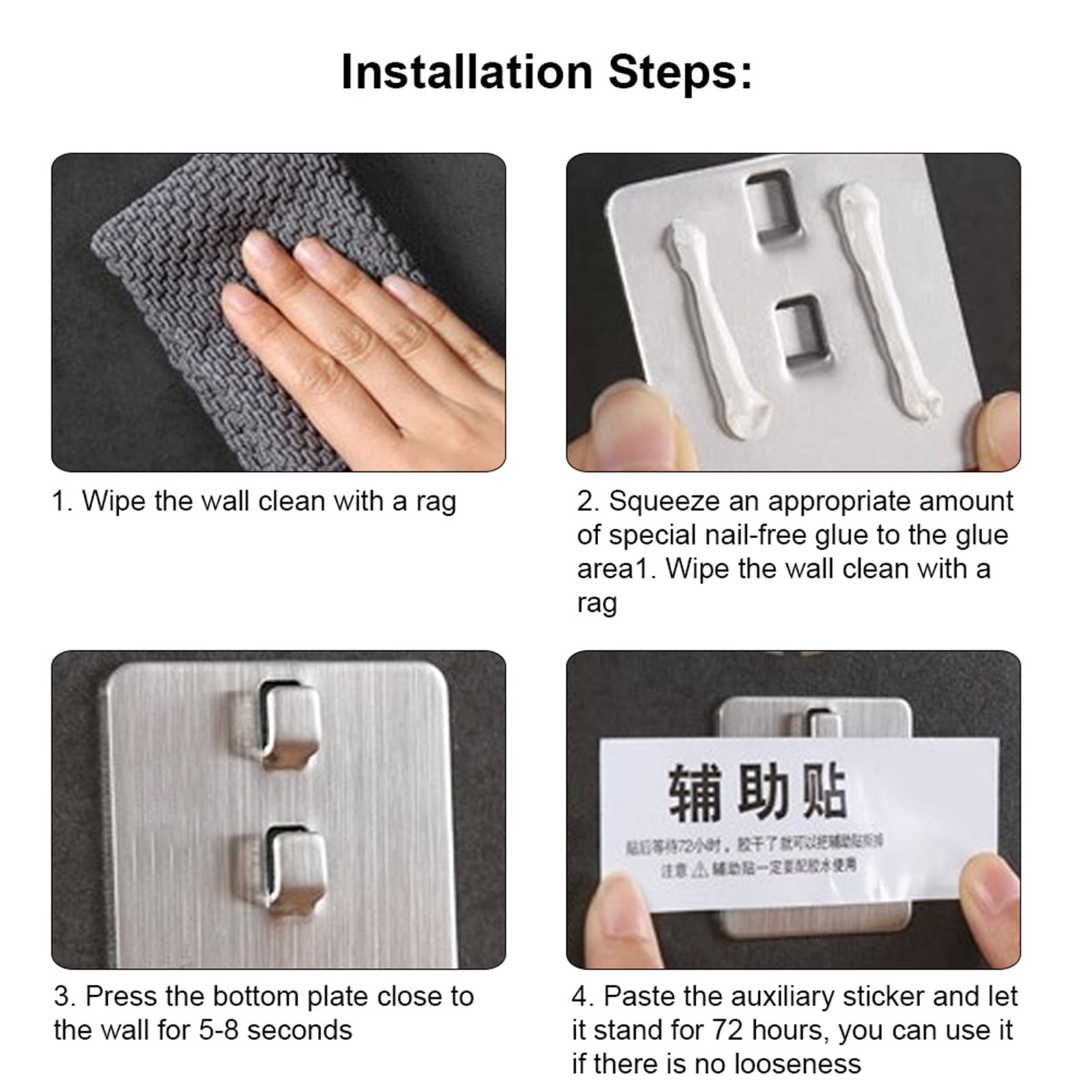 2pcs 304 Stainless Steel Wall Mounted Cutting Board Holder Vertical ...