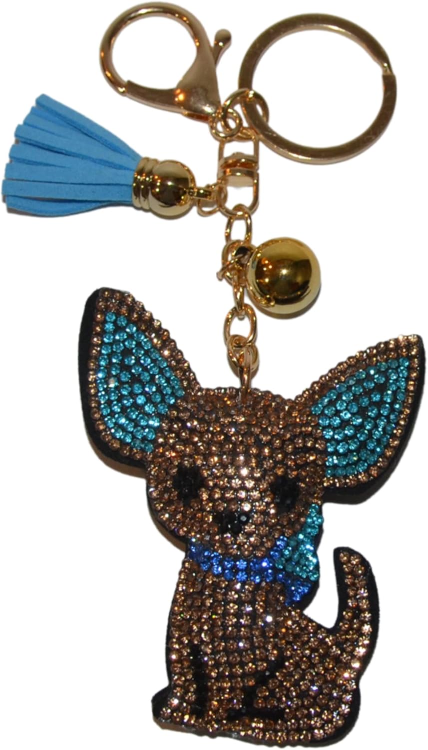 Popfizzy Chihuahua Keychains for Women and Girls, Bling Backpack Key ...