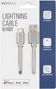 Amazon.com: Vivitar Lightning To USB-A Cable, 6', Gray, NIL1006-GRY-STK ...