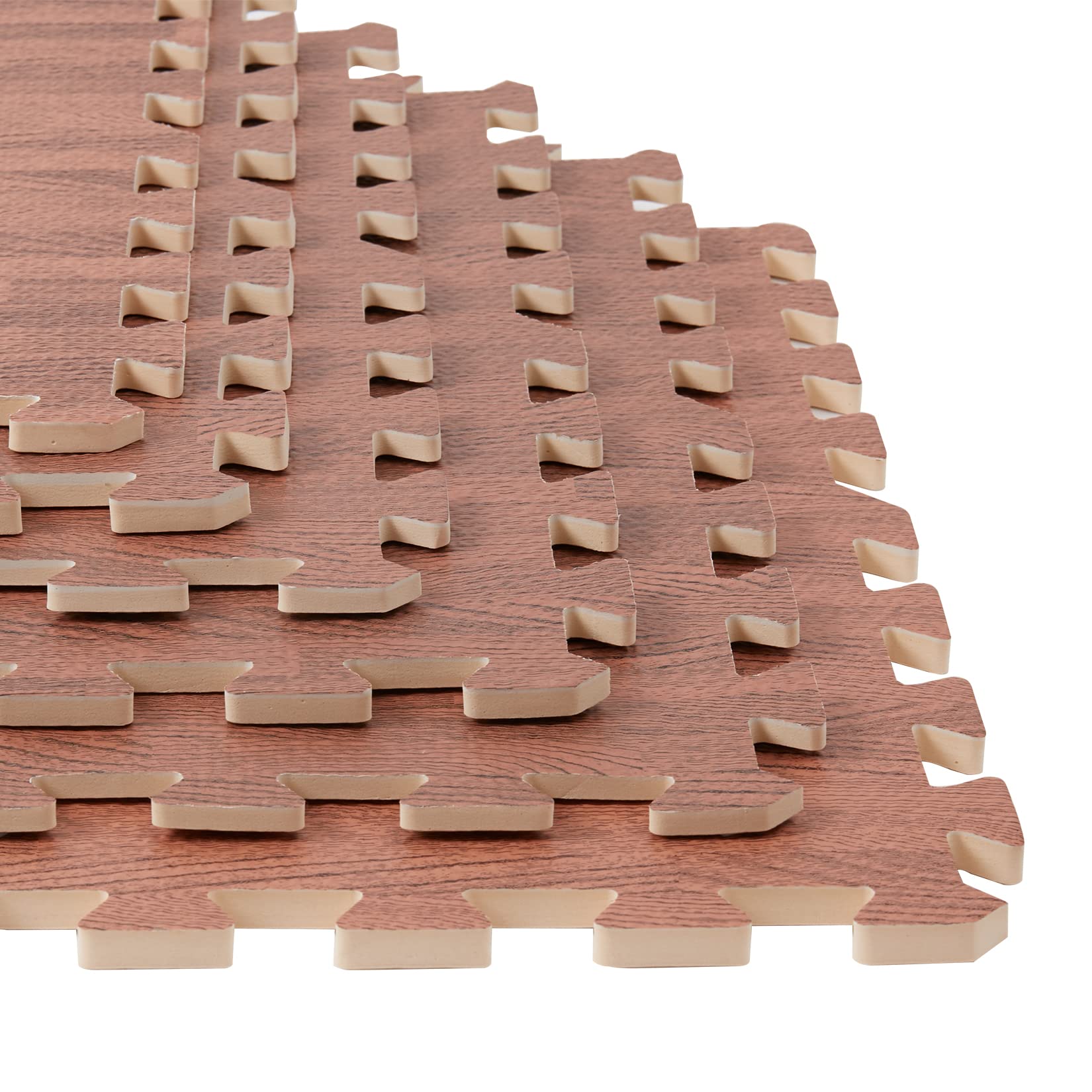 Buy Wisfor Foam Floor Mats 12 PCS 60 x 60 x 1.2cm Wood Effect Soft Gym ...