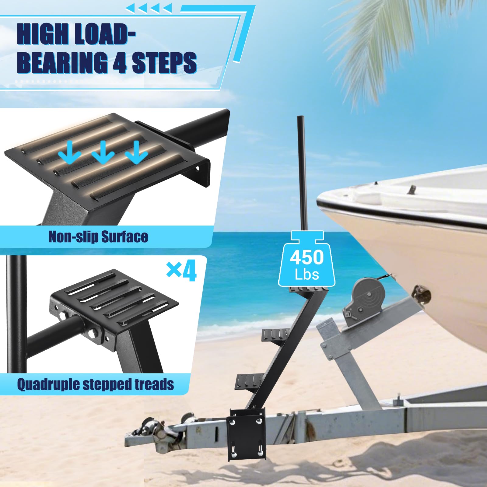 Snapklik.com : Trailer Steps, Heavy Duty Boat Trailer Steps, Boat Steps ...