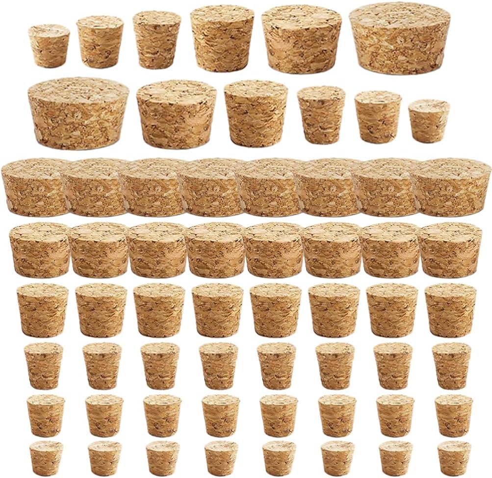 Amazon.com: UPKOCH 60pcs Tapered Cork Plugs Wooden Wine Bottle Cork ...