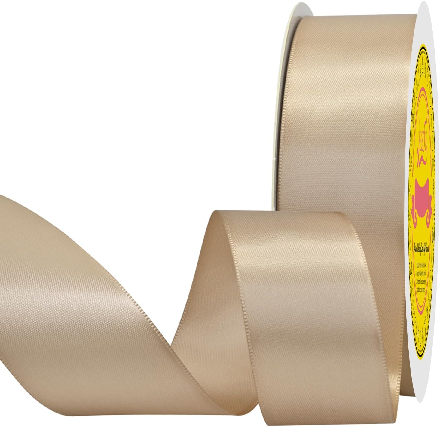 Amazon.com: LEEQE Double Face Tan Satin Ribbon 1-1/2 inch X 50 Yards ...