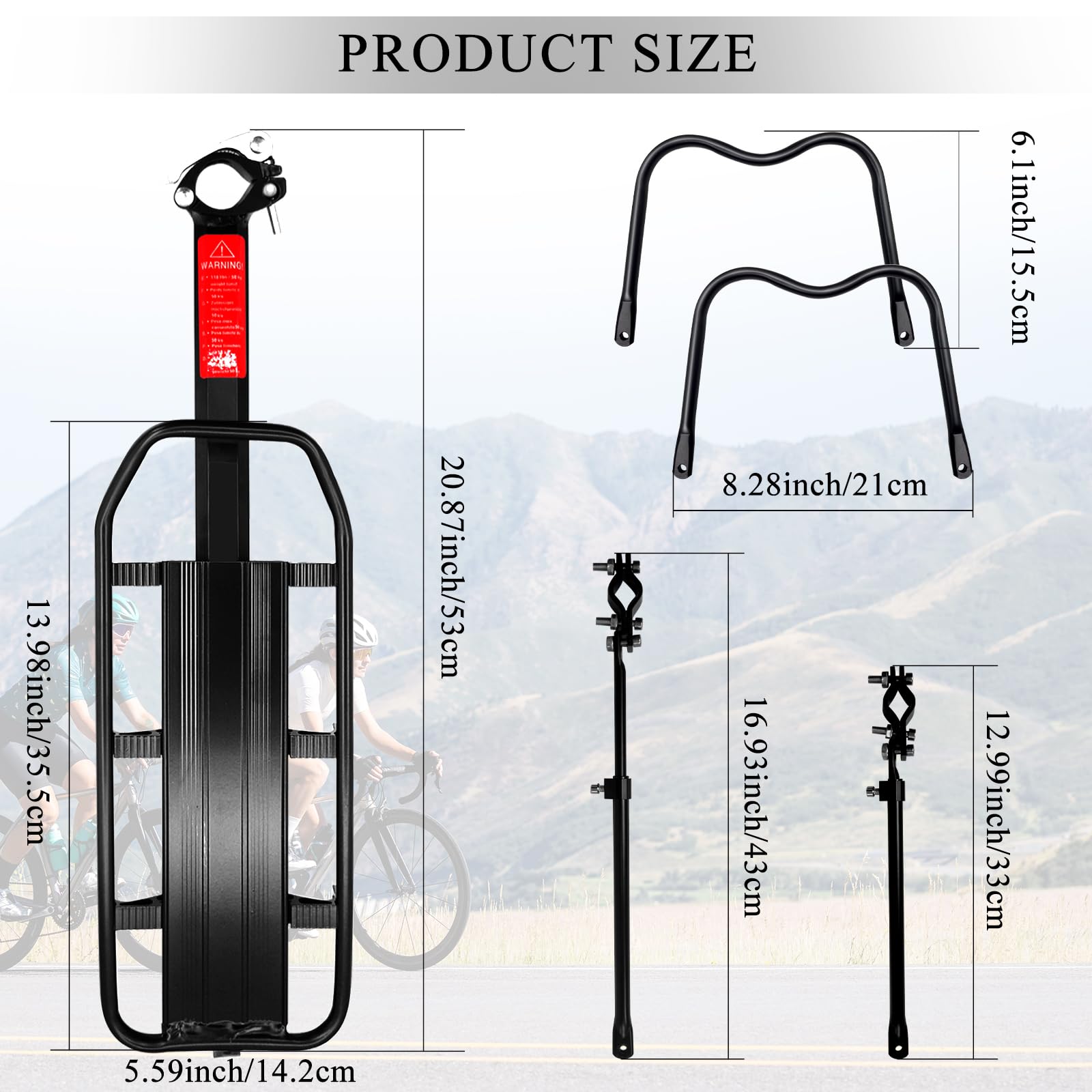Snapklik.com : Versatile Rear Bike Rack -110 Lbs Load Capacity Bike ...