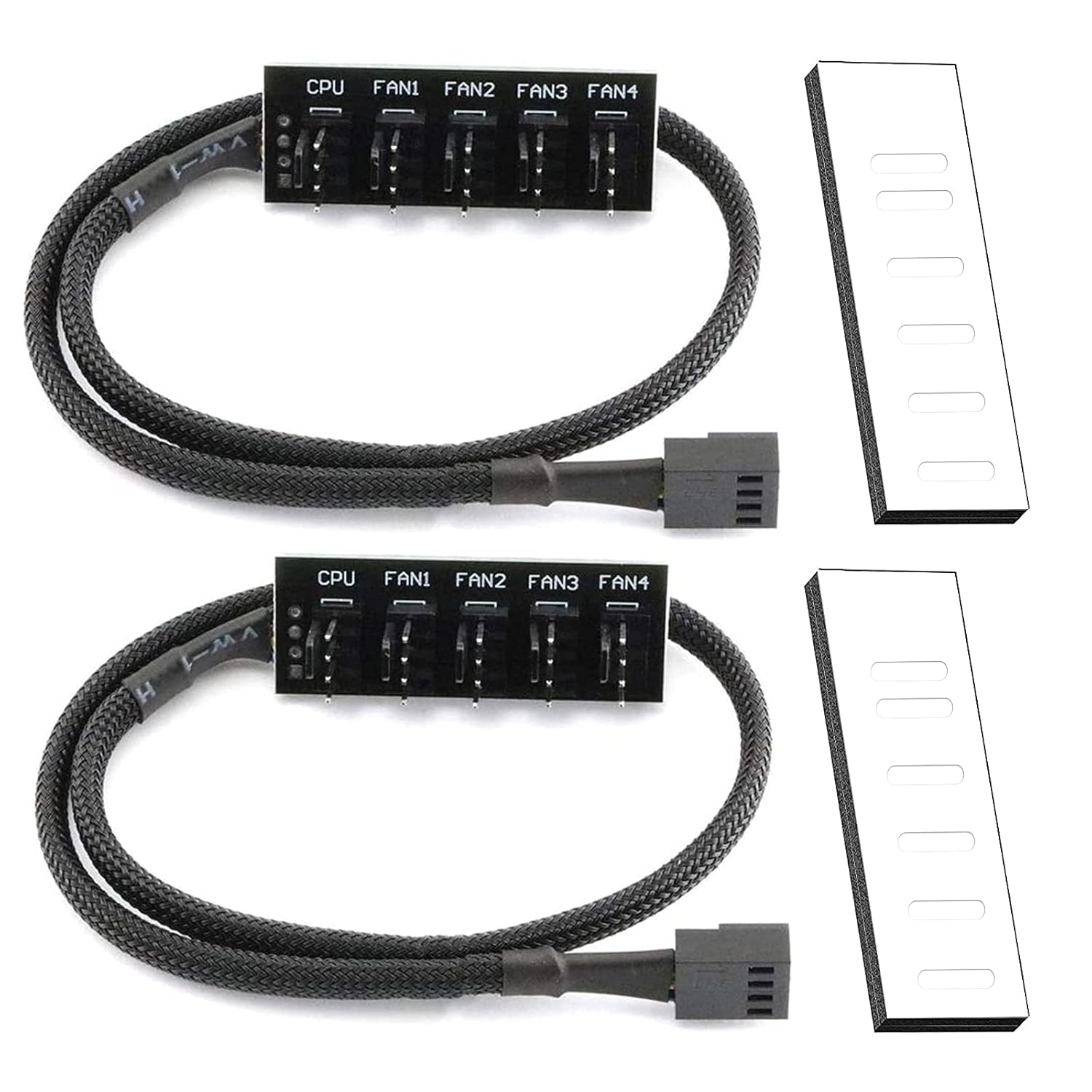 Motherboard PWM Fan Hub Splitter, APKLVSR 4 Pin Sleeved 1 to 5 Splitter ...