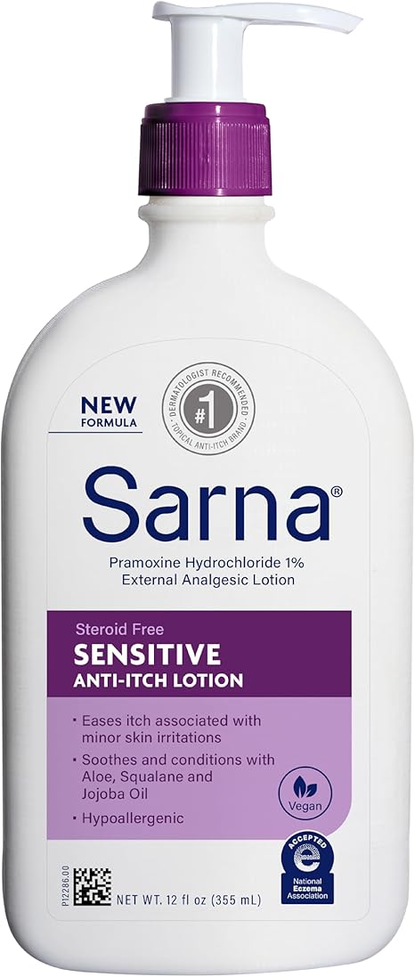 Amazon.com: Sarna Sensitive Anti-Itch Lotion, Steroid-Free, Fragrance ...