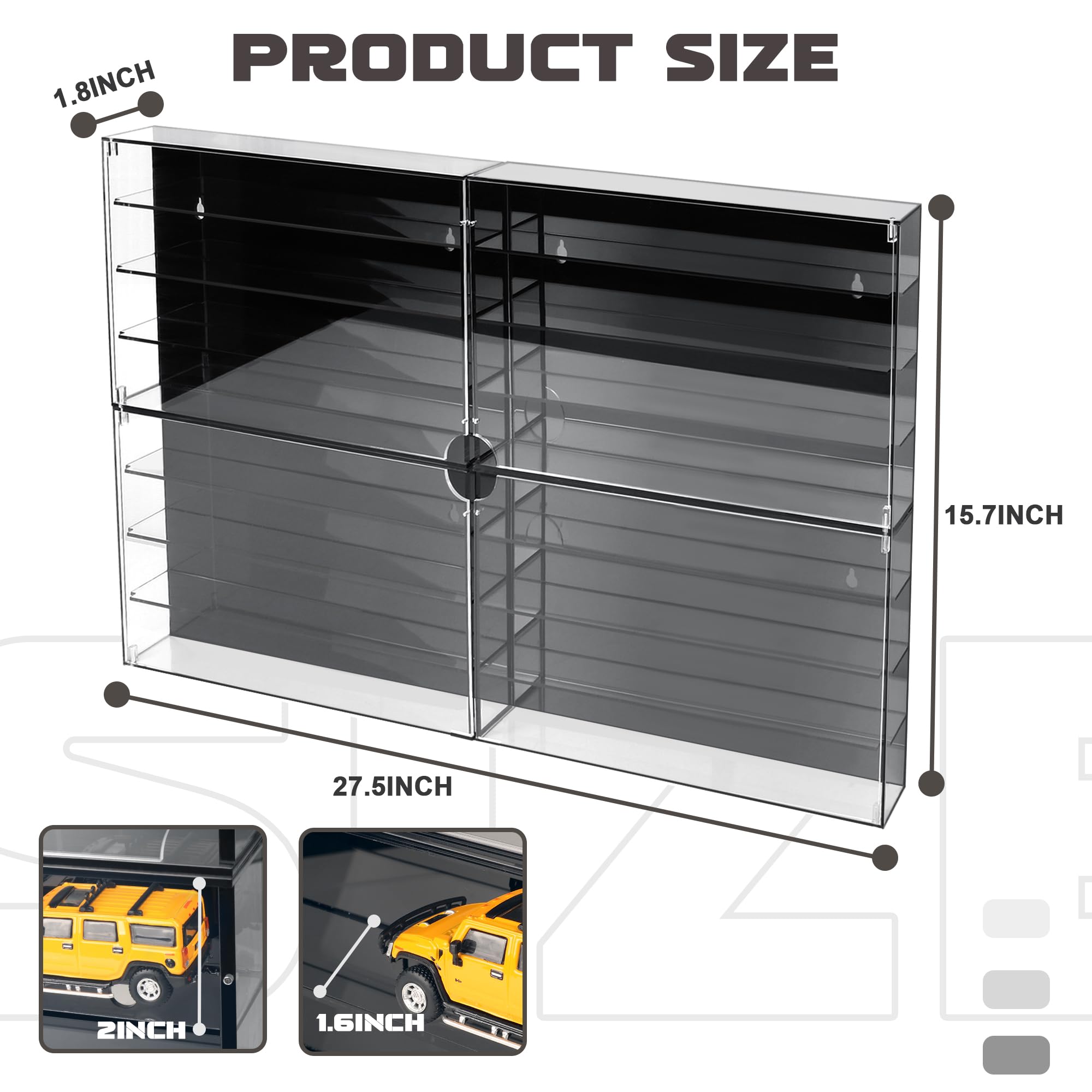 Snapklik.com : 1/64 Scale Toy Cars Display Case Wall-Mounted, Diecast ...
