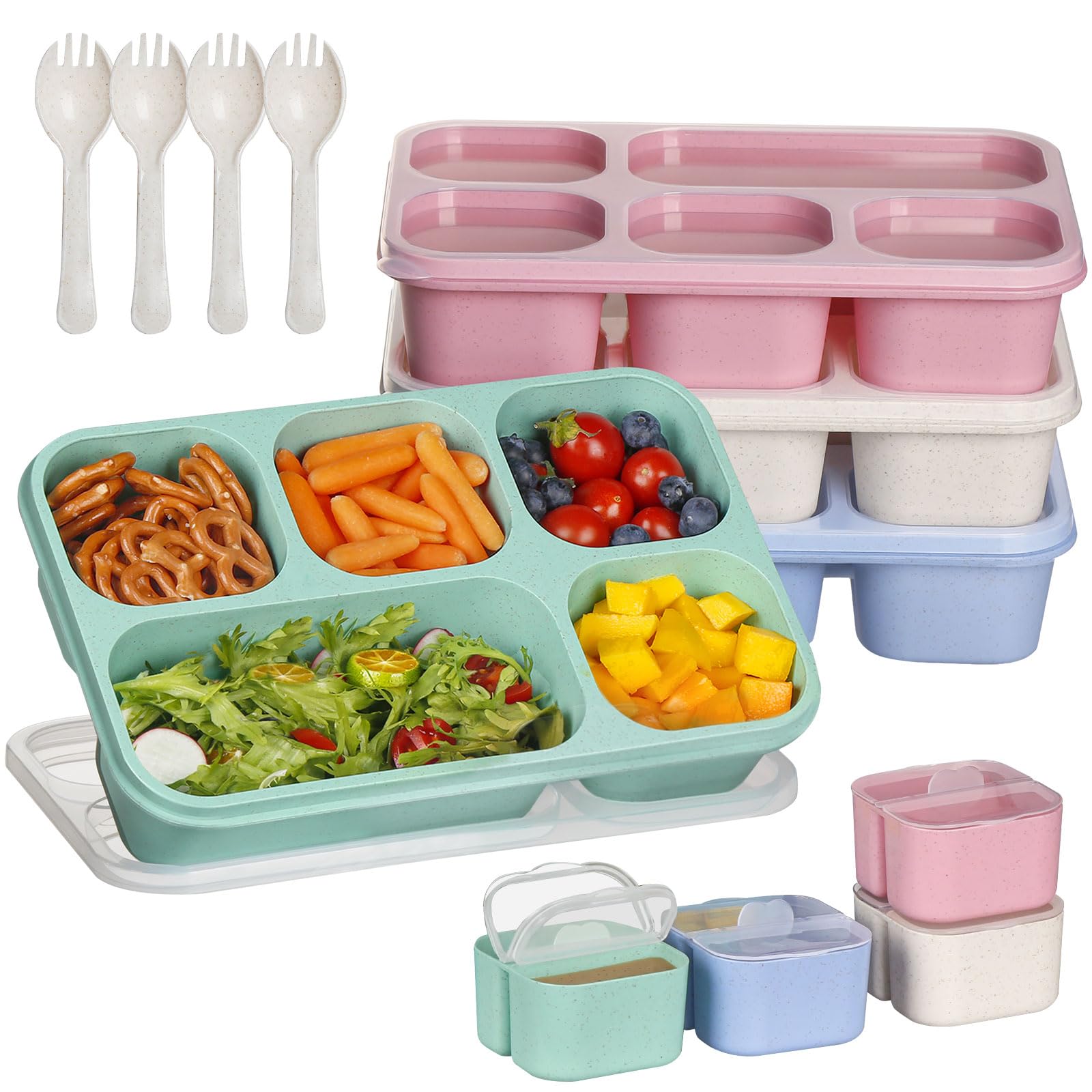 Snapklik.com : 4 Pack Plastic Lunch Box Containers