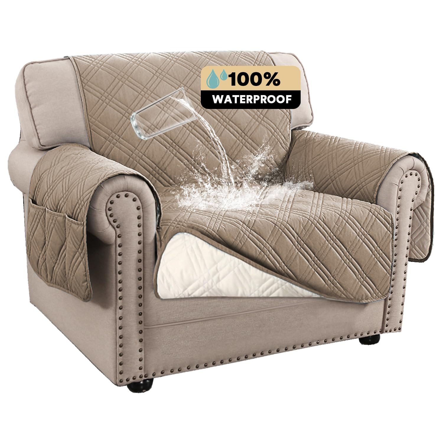 Amazon.com: PrinceDeco 100% Waterproof Chair Sofa Slipcover for Living ...