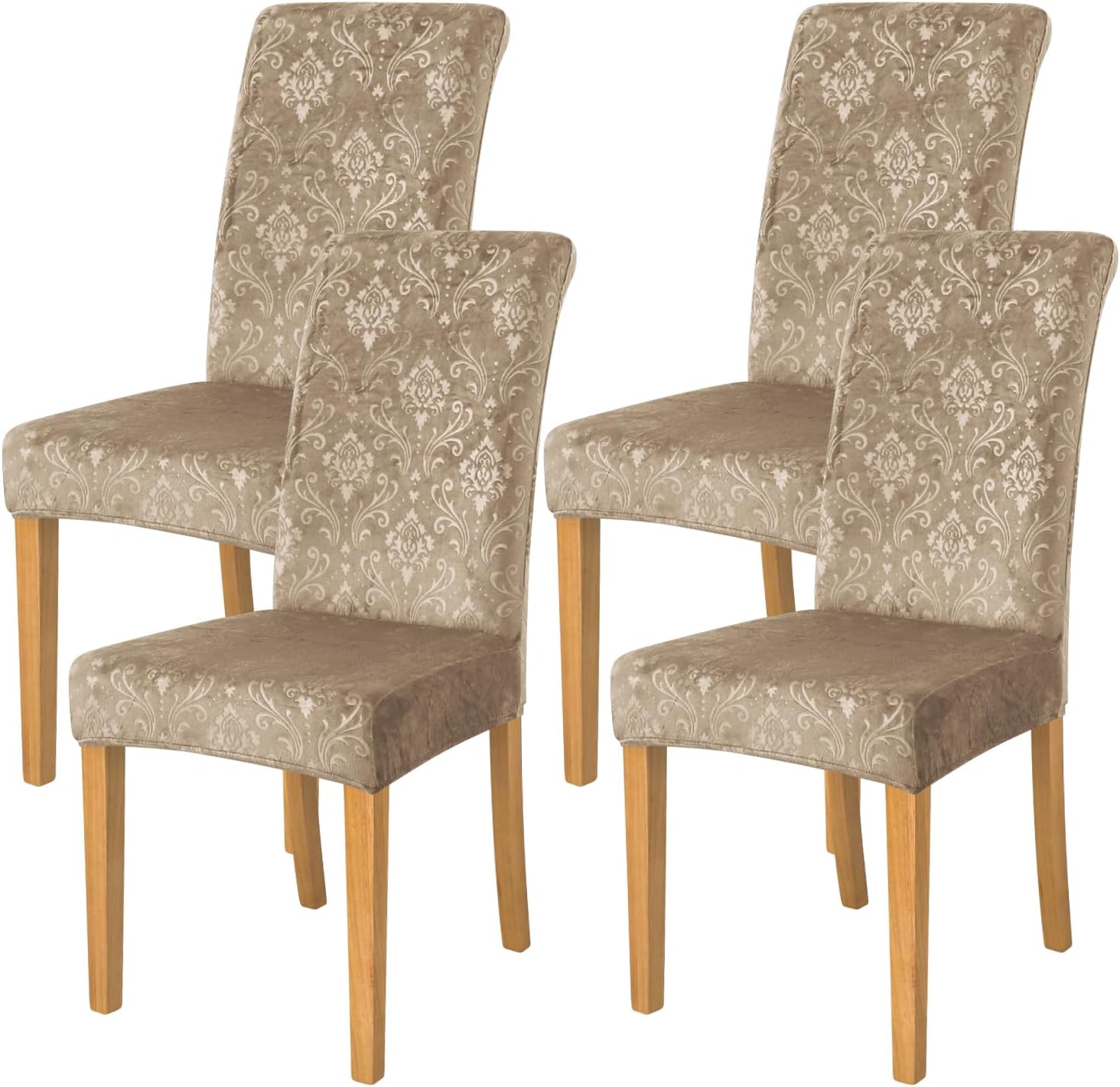 Amazon.com: Treory Knitted Boho Dining Chair Covers: Cream Boho Dining ...