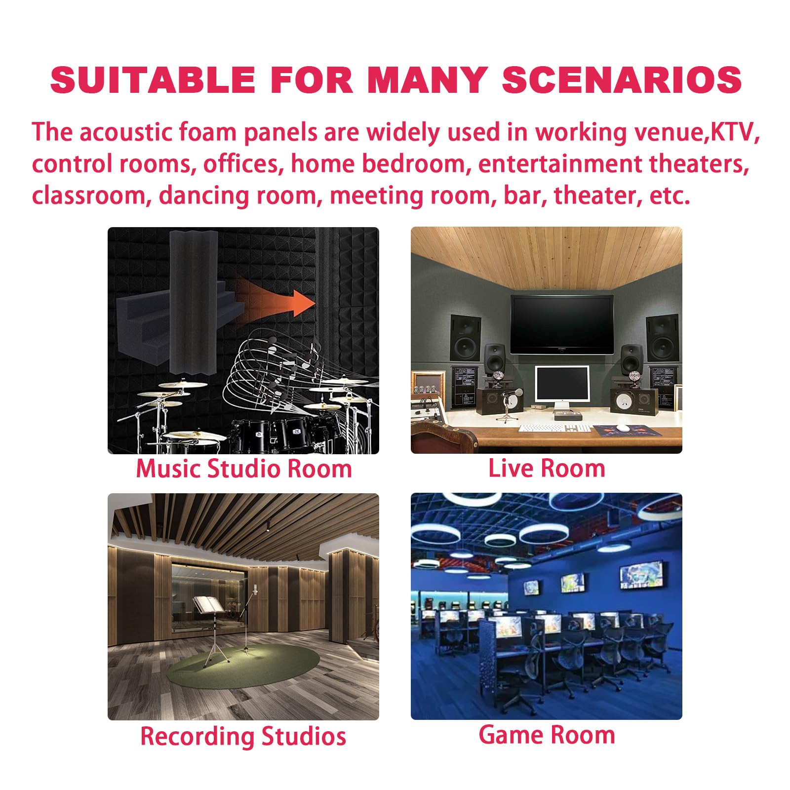 Snapklik.com : Saiqiang 16 Pack Bass Traps Acoustic Foam Corner 12 X 3 ...