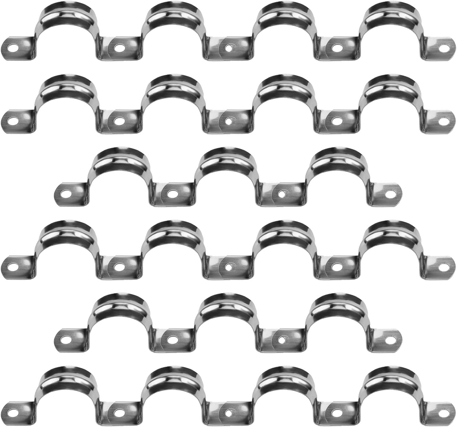 32mm/1.26" 16pcs Pipe Strap Clamp 304 Stainless Steel Pipe Clips U ...