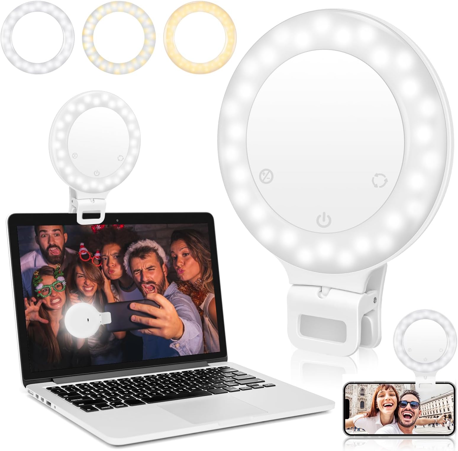 Amazon.com: Ring Light, 3 Light Mode Selfie Light Rechargeable Large ...