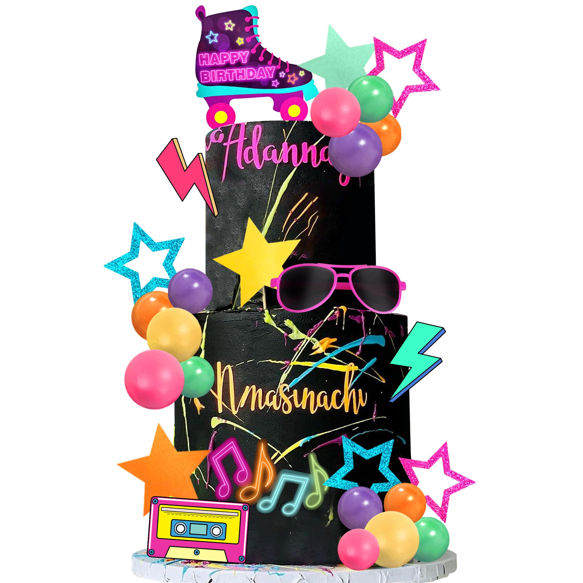 Snapklik.com : 30 PCS 80s 90s Cake Toppers Retro Hip Hop Cake ...