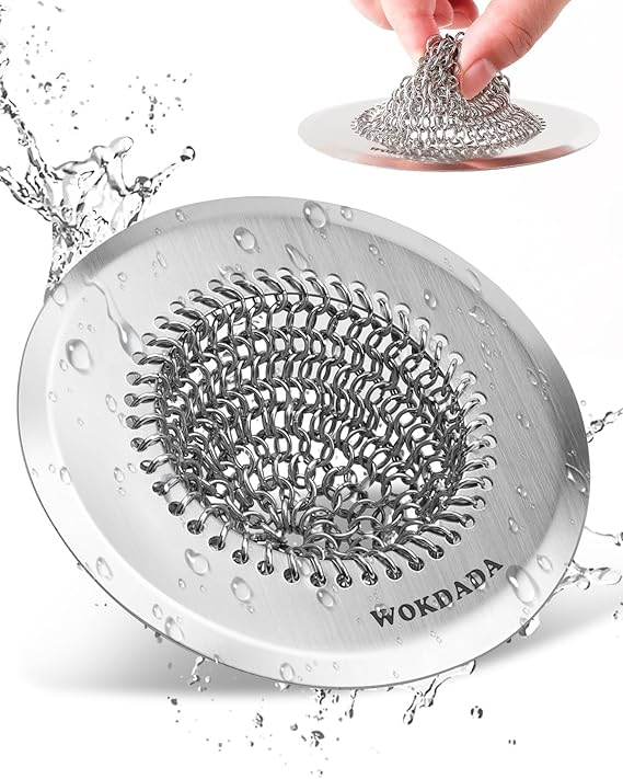 Sink Drain Strainer, Reversible Easy Clean Mesh Sink Strainer with 304 ...
