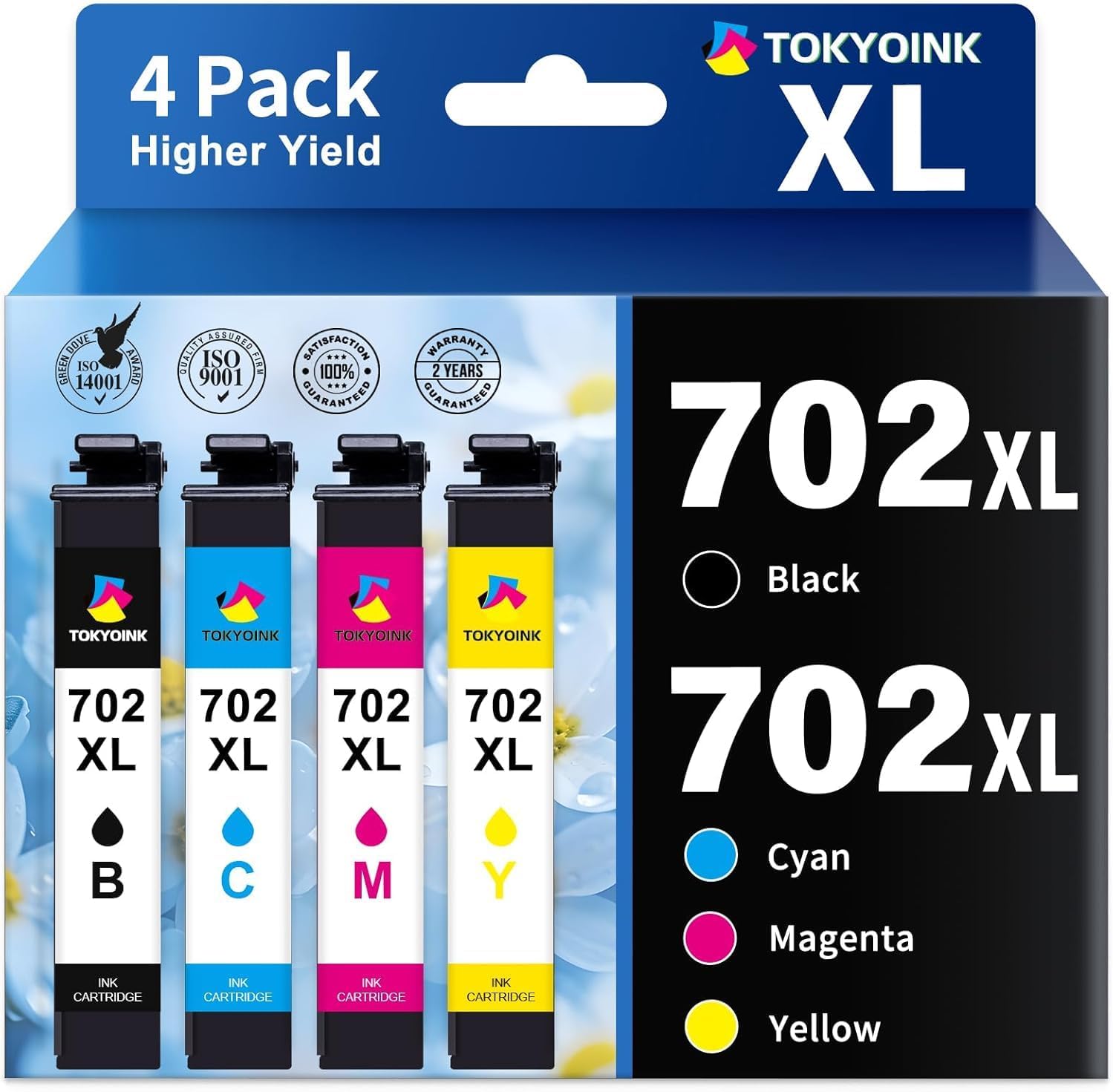 Amazon.com: TOKYOINK 702XL Ink Cartridges Combo Pack Remanufactured Replacement for 702 Ink ...