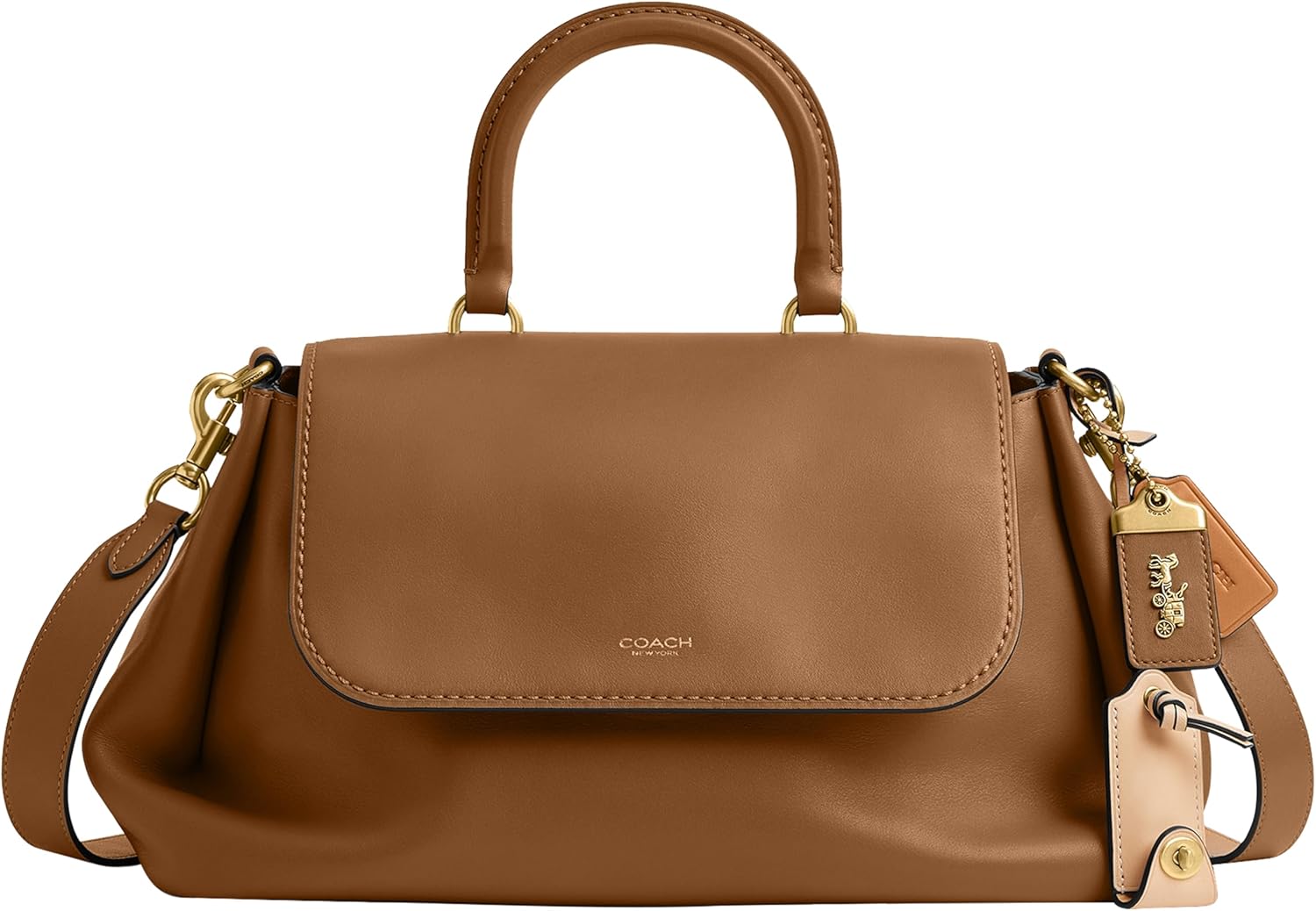 Amazon.com: Coach Slouchy Rogue Top Handle Bag, B4/Honey Brown Multi ...