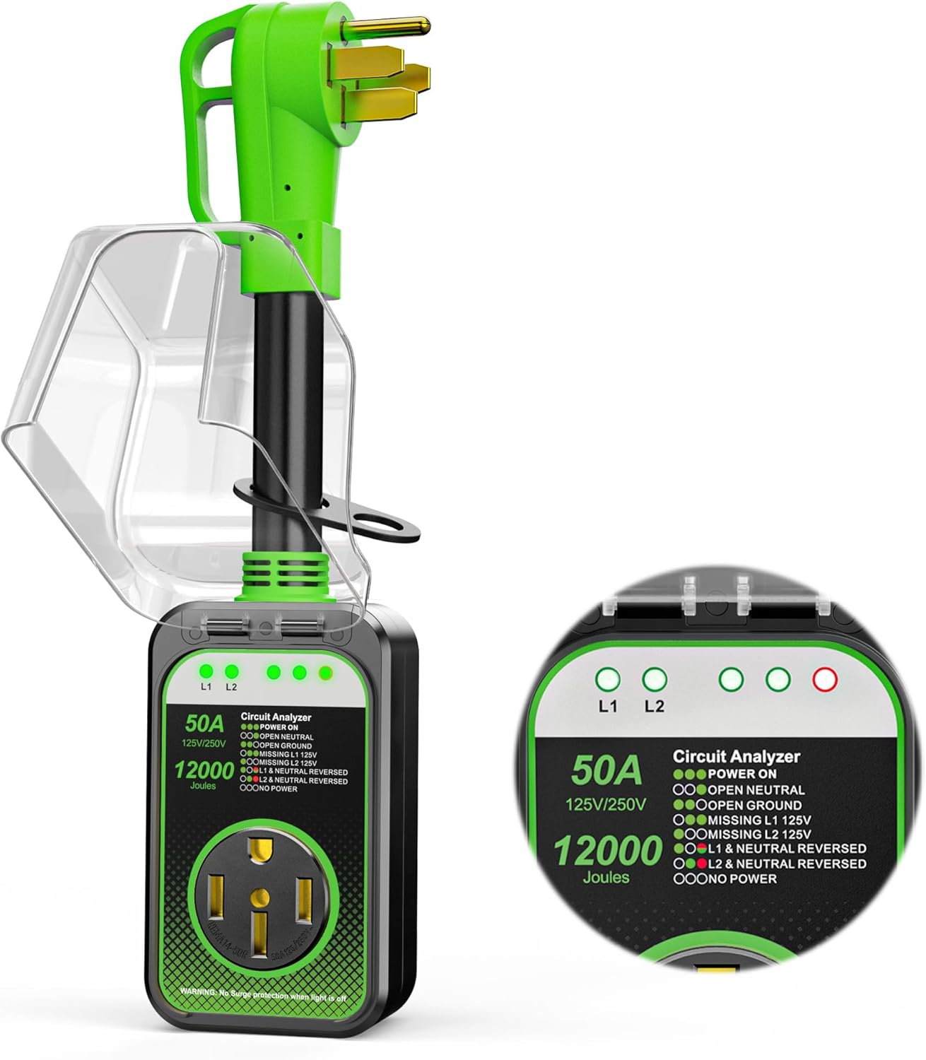 Amazon.com: RV Surge Protector 50 Amp Waterproof, Upgraded 12000 Joules ...