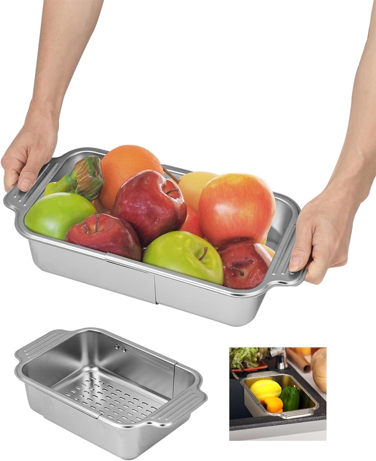 Amazon.com: Collapsible Colander Strainer, Food Grade 304 Stainless ...