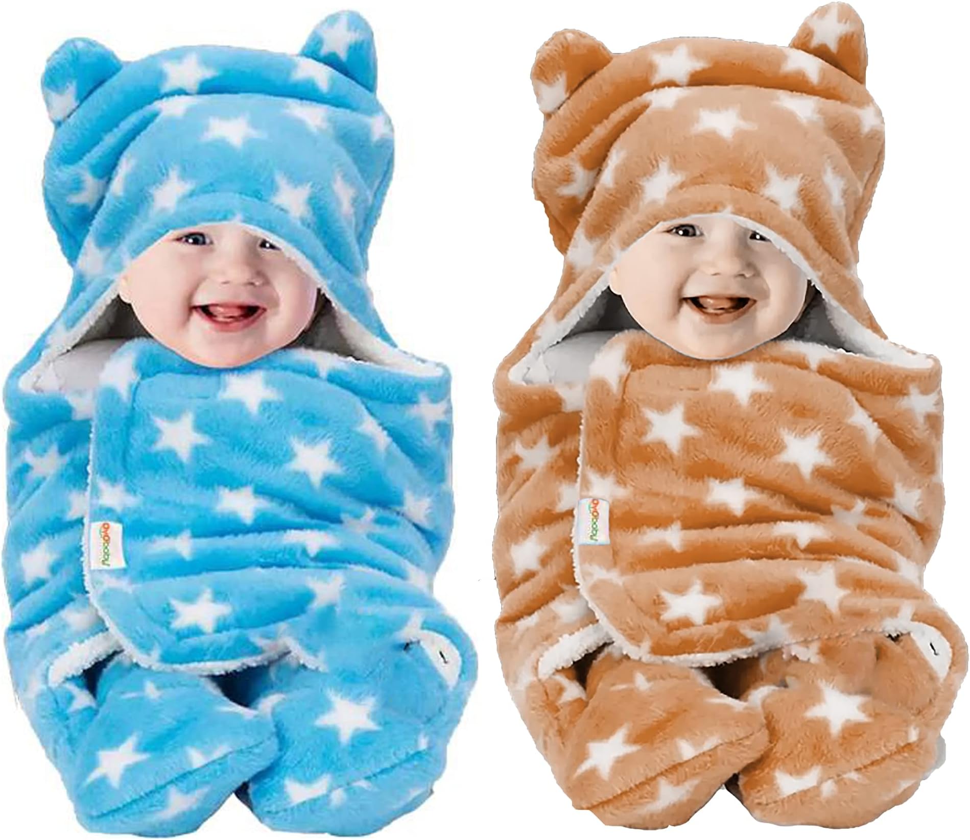 MY NEWBORN by 10 CLUB 3-in-1 Hooded Baby Blanket Wrapper with Velcro ...