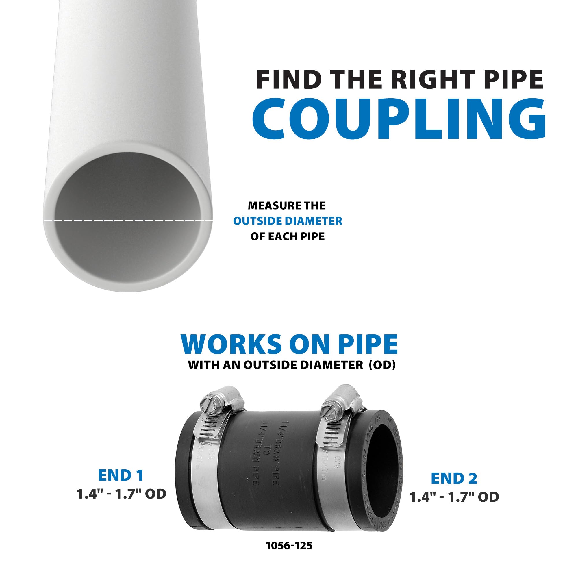 Snapklik.com : 1056-125 Cast Iron, Plastic And Steel Pipe Flexible ...