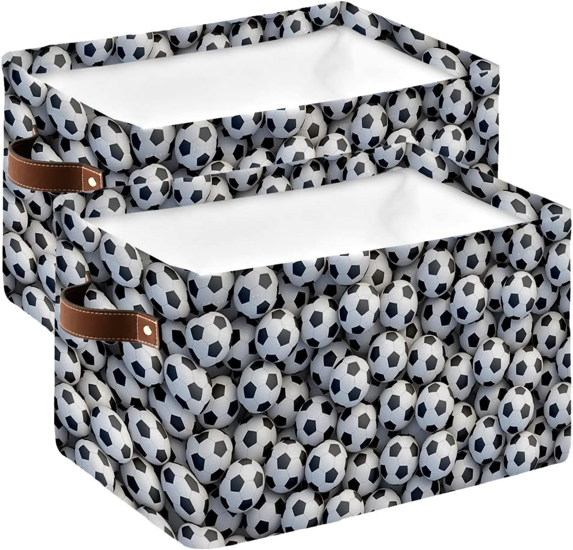 Amazon.com - Large Storage Baskets Bins 2 Pack Boys Teen Football ...
