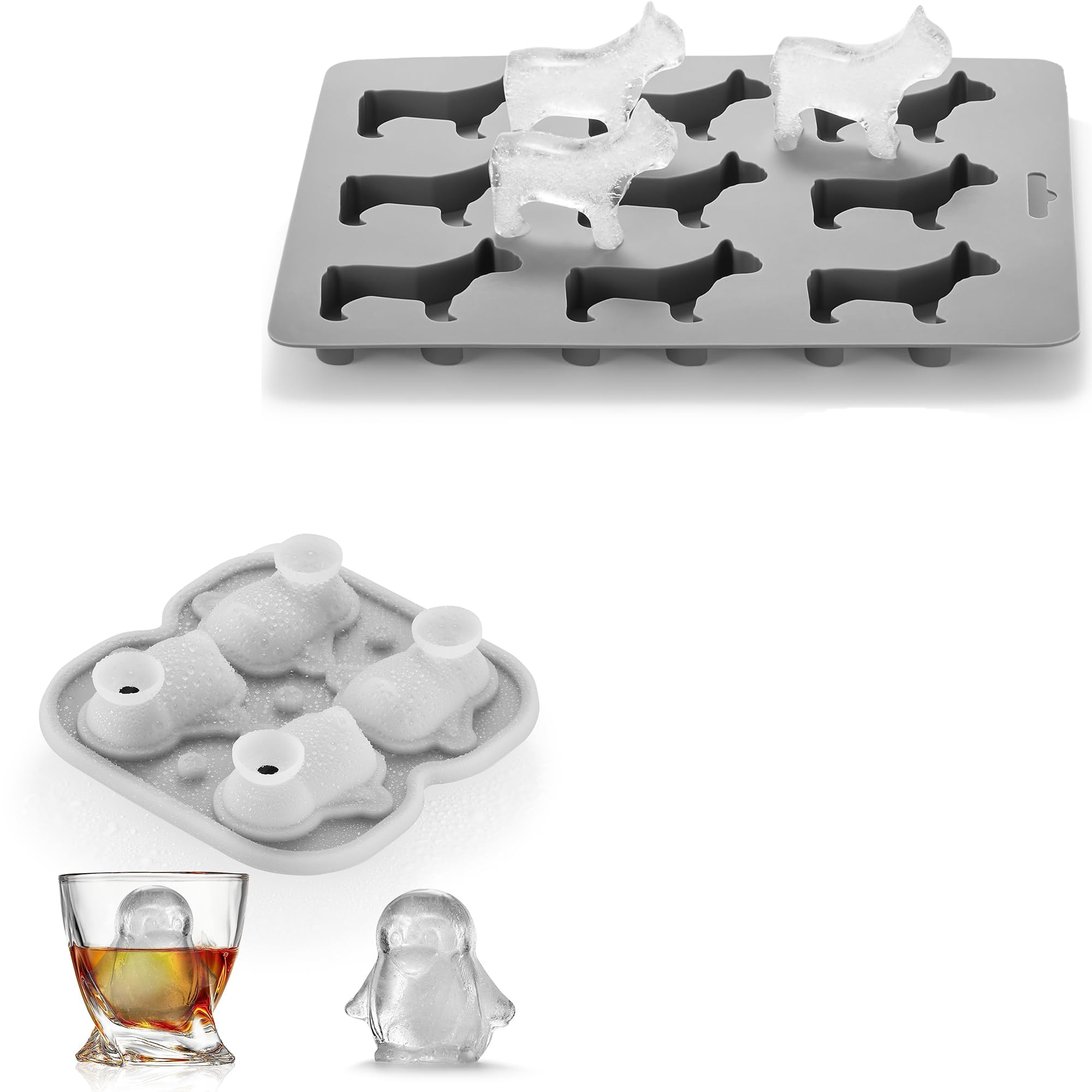 Amazon.com: ACOOKEE Penguins Ice Cube Tray Fun Shapes, Odd Novelty Cute ...