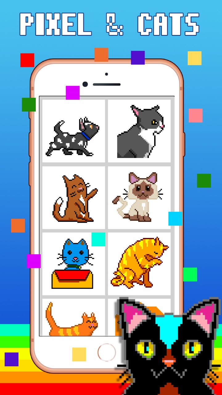 Cats - Coloring by Numbers Pixel Art - Sandbox - App on Amazon Appstore