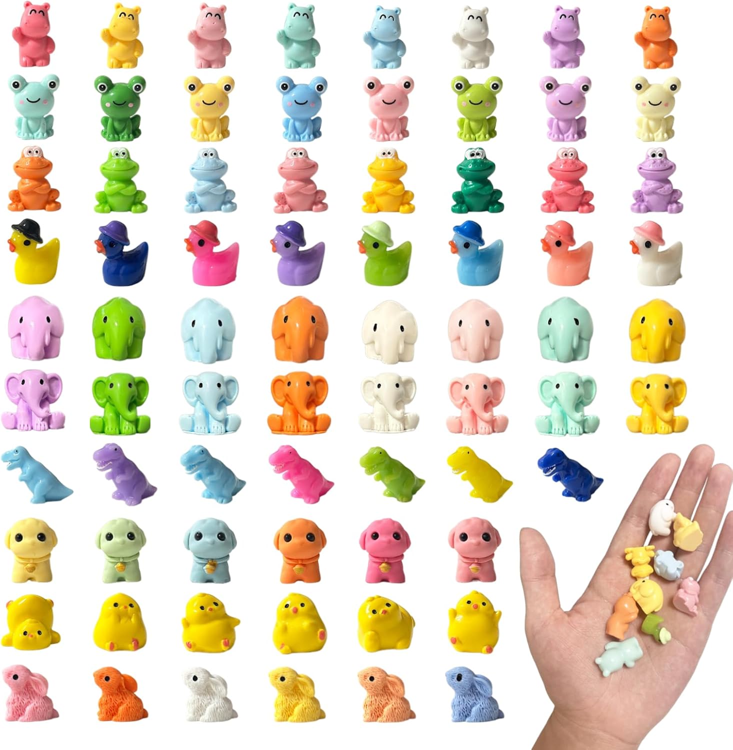 Amazon.com: OZLMC Mini Resin Animals Figurines Variety Pack，72 PCS Mini ...