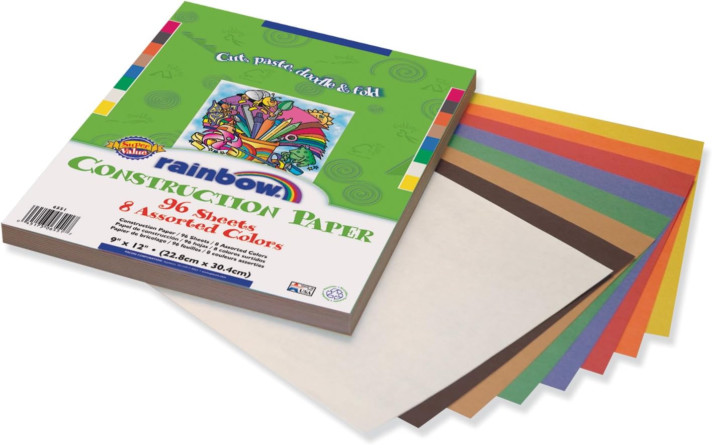 Amazon.com: 96 Count Rainbow Construction Paper