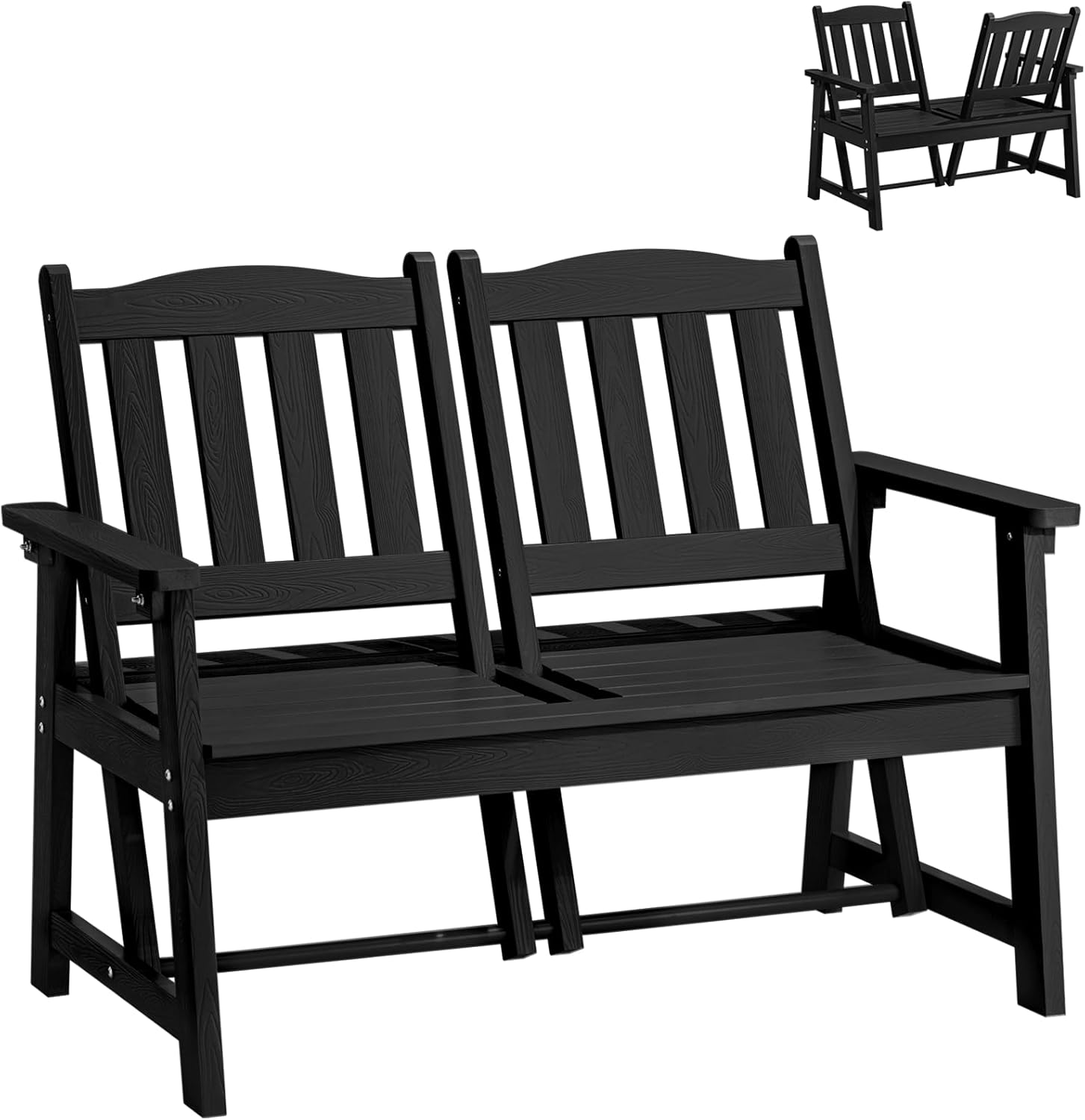 Amazon.com: ONBRILL Outdoor Bench, 2-Person Weatherproof Garden Bench ...