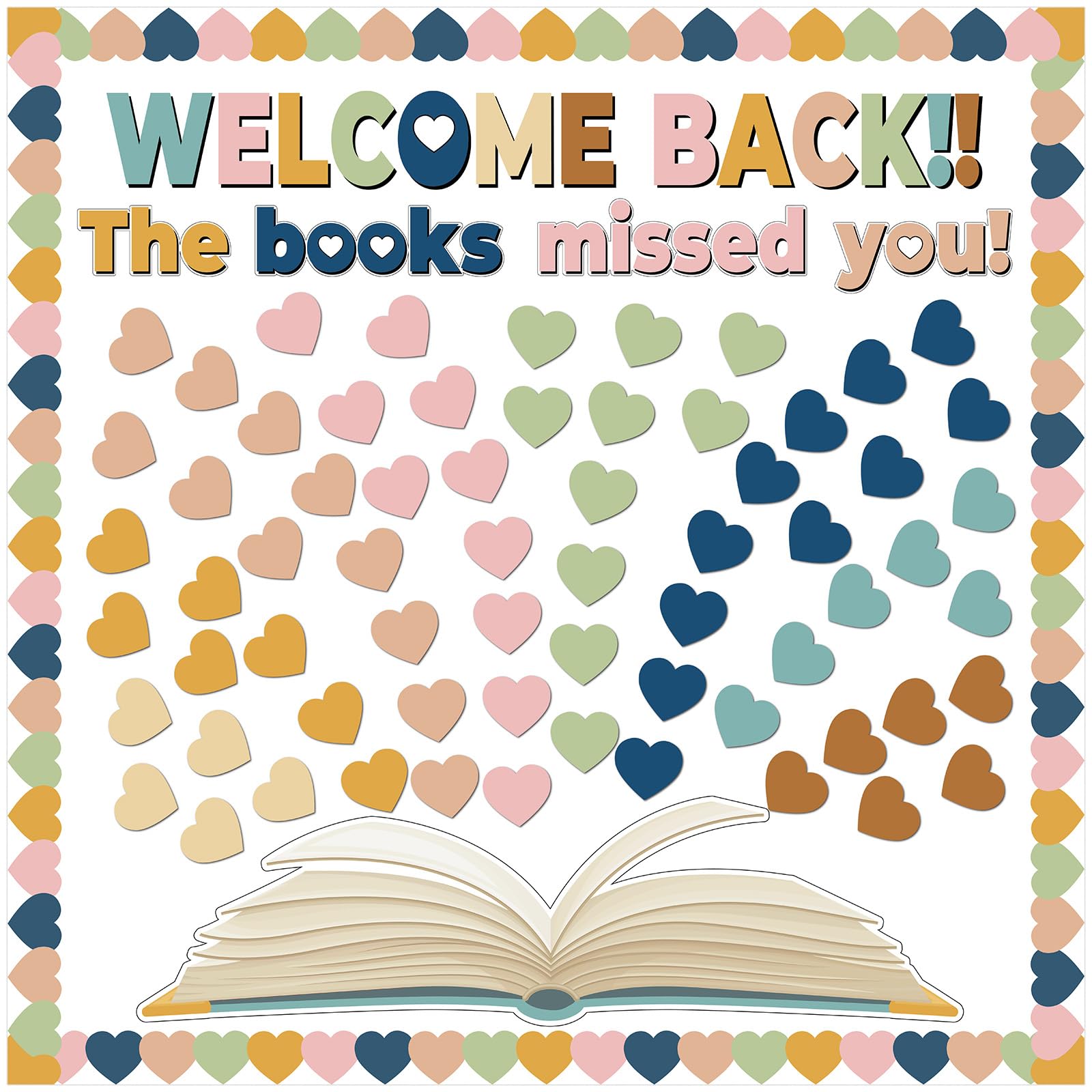 Chunnin Heart Reading Bulletin Board Decorations Set Classroom Boho ...