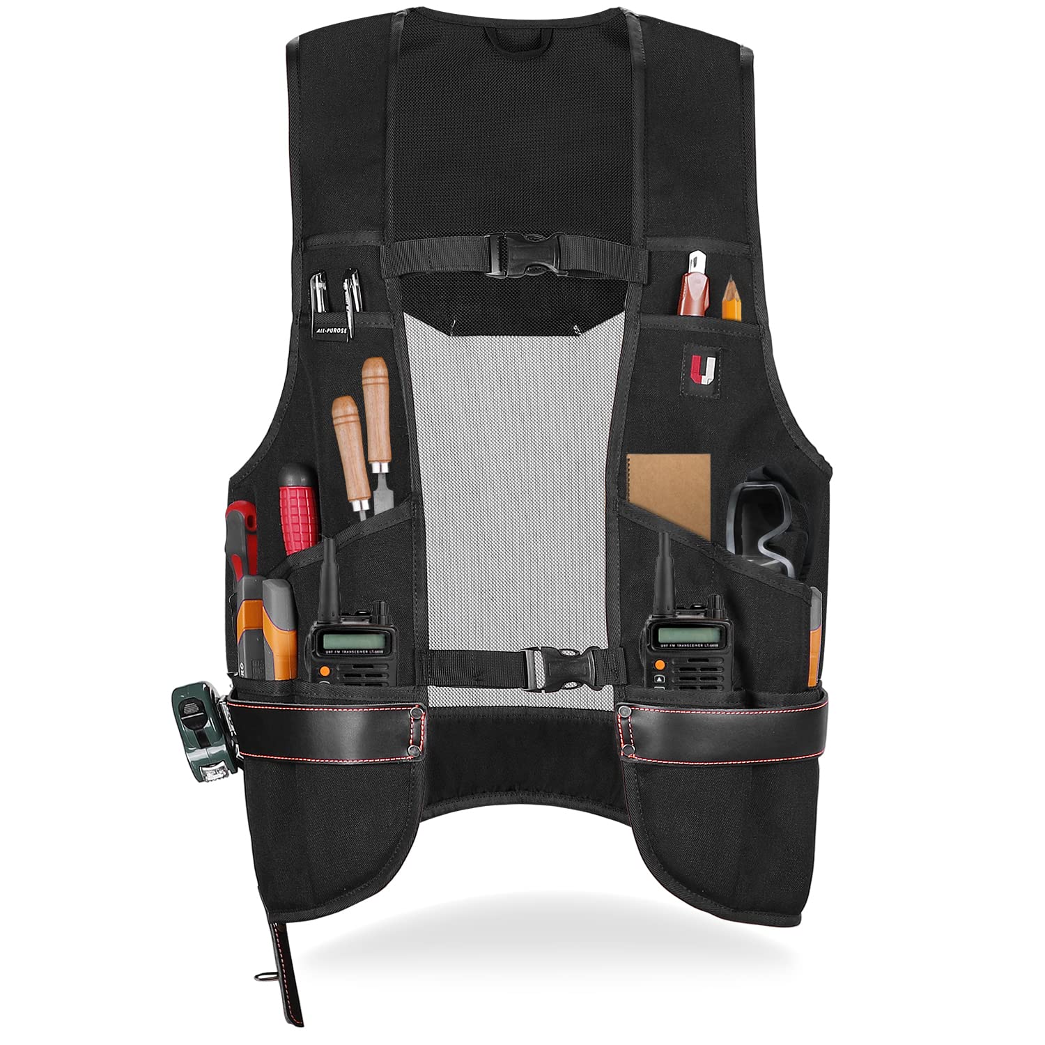 YARDMARIS Tool Vest with 17 Pockets, Weight Dispersal Work Vest, All ...