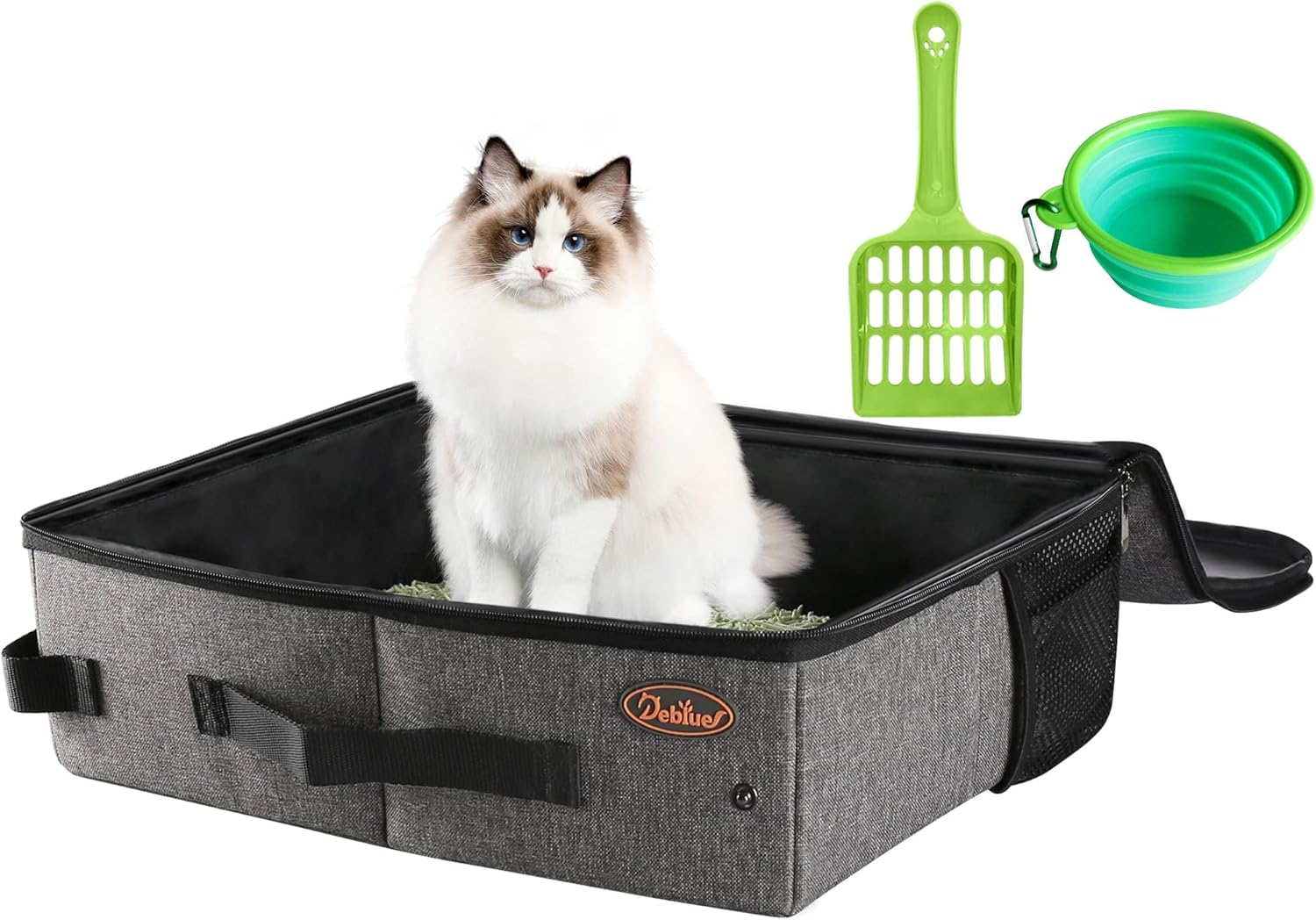 Amazon.com: Deblue Portable Cat Travel Litter Box with Lid, Leak-Proof ...