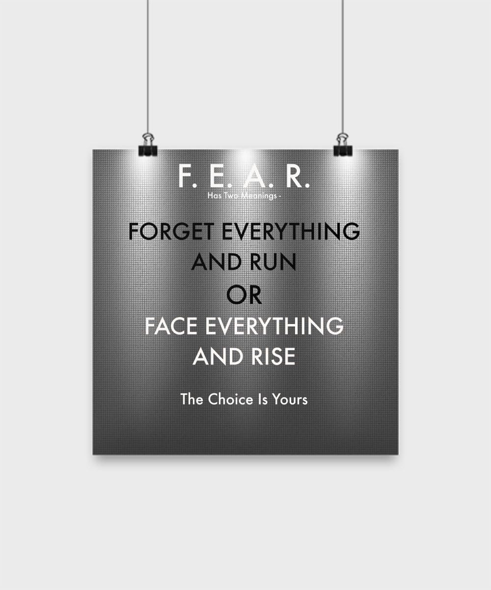 Amazon.com: TDM Inc. Fear Has Two Meanings - Inspirational Wall Art ...