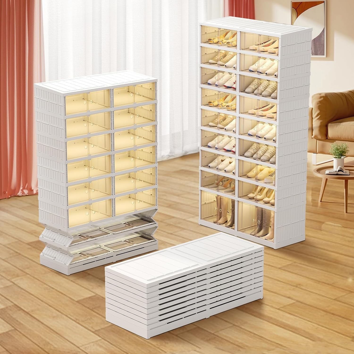 Amazon.com: FJJAQQ Foldable Shoe Rack Organizer for Closet, 36Pairs ...