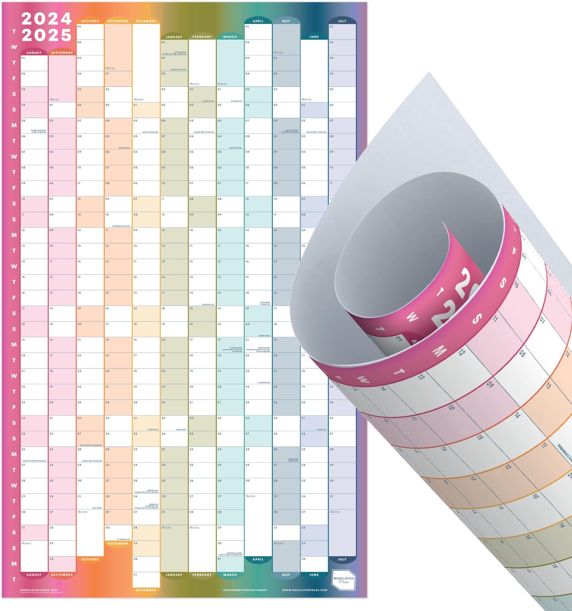 Boxclever Press Academic Wall Planner 2024-2025 (Non-Laminated). Runs ...