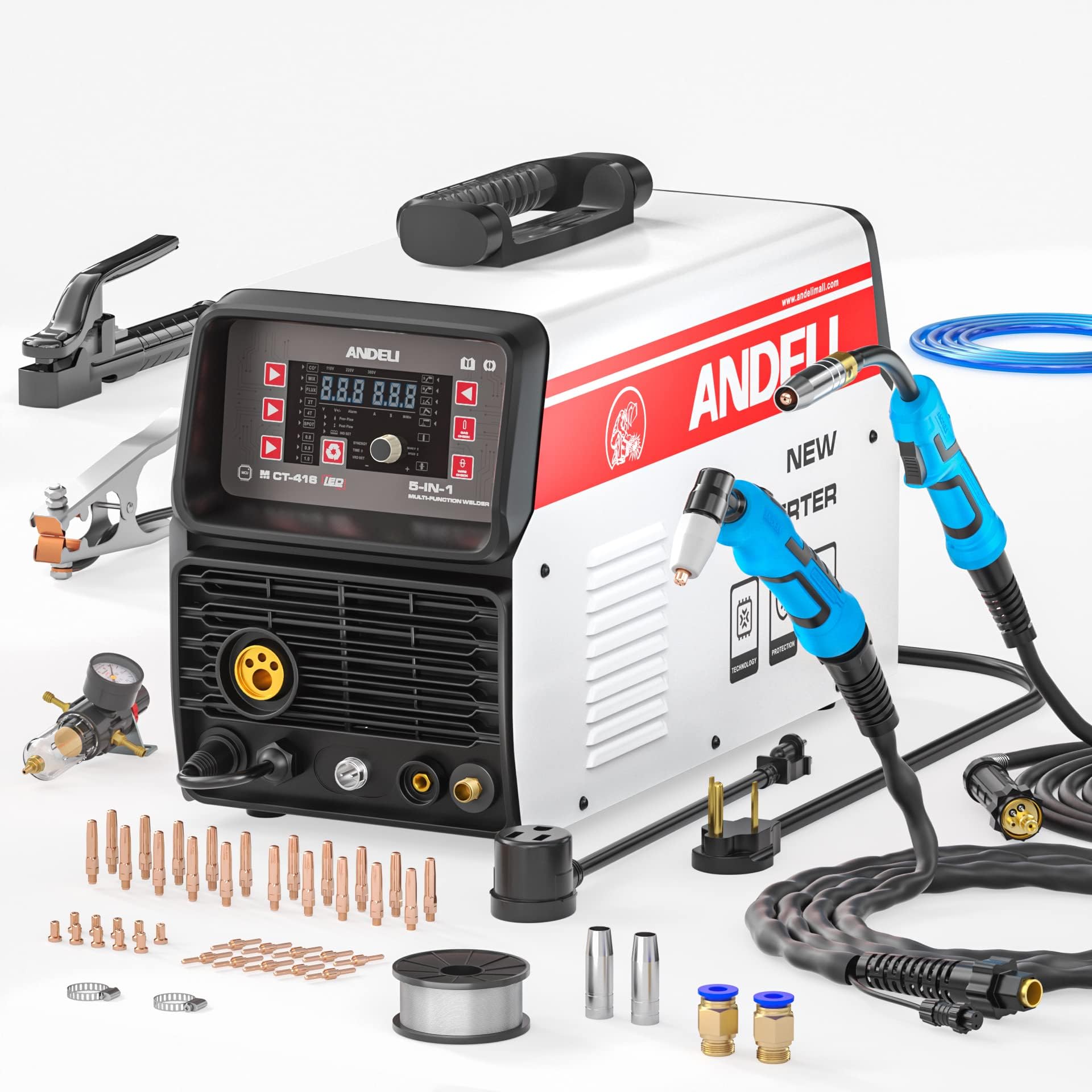 ANDELI Soudeur MIG multiprocessus 110 V/220 V – Soudage MIG TIG Cut ...