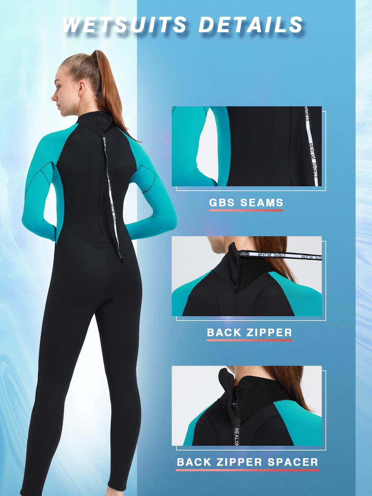 Snapklik.com : Mens Womens Wetsuit 5/4mm Neoprene Scuba Diving Long ...