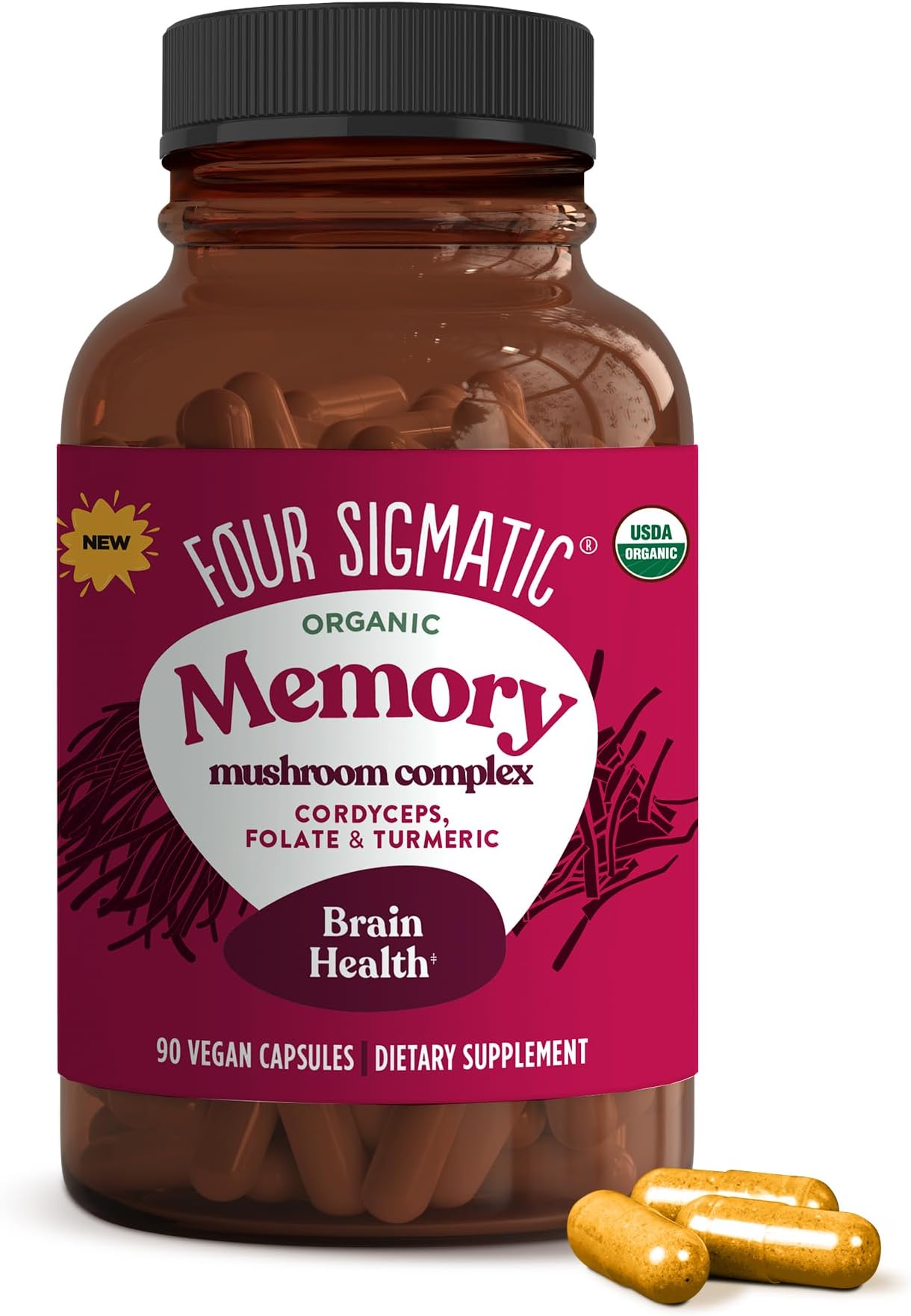 Amazon.com: Four Sigmatic Memory Capsules | Reduce Brain Fog & Improve ...