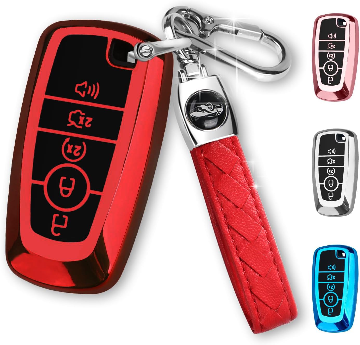 Amazon.com: MILD EAST for Ford Key Fob Cover with Keychain, Car Key ...