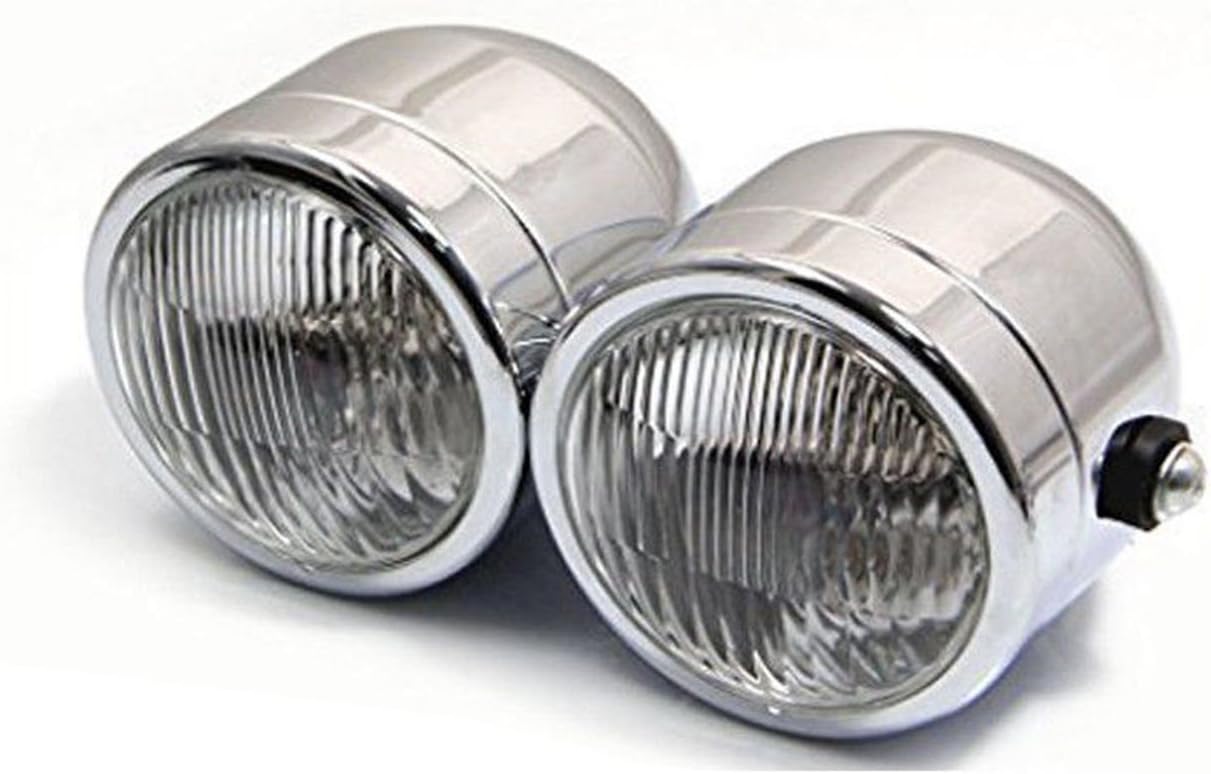 Amazon.com: Beautyexpectly New Chrome Twin Headlight Motorcycle Double ...