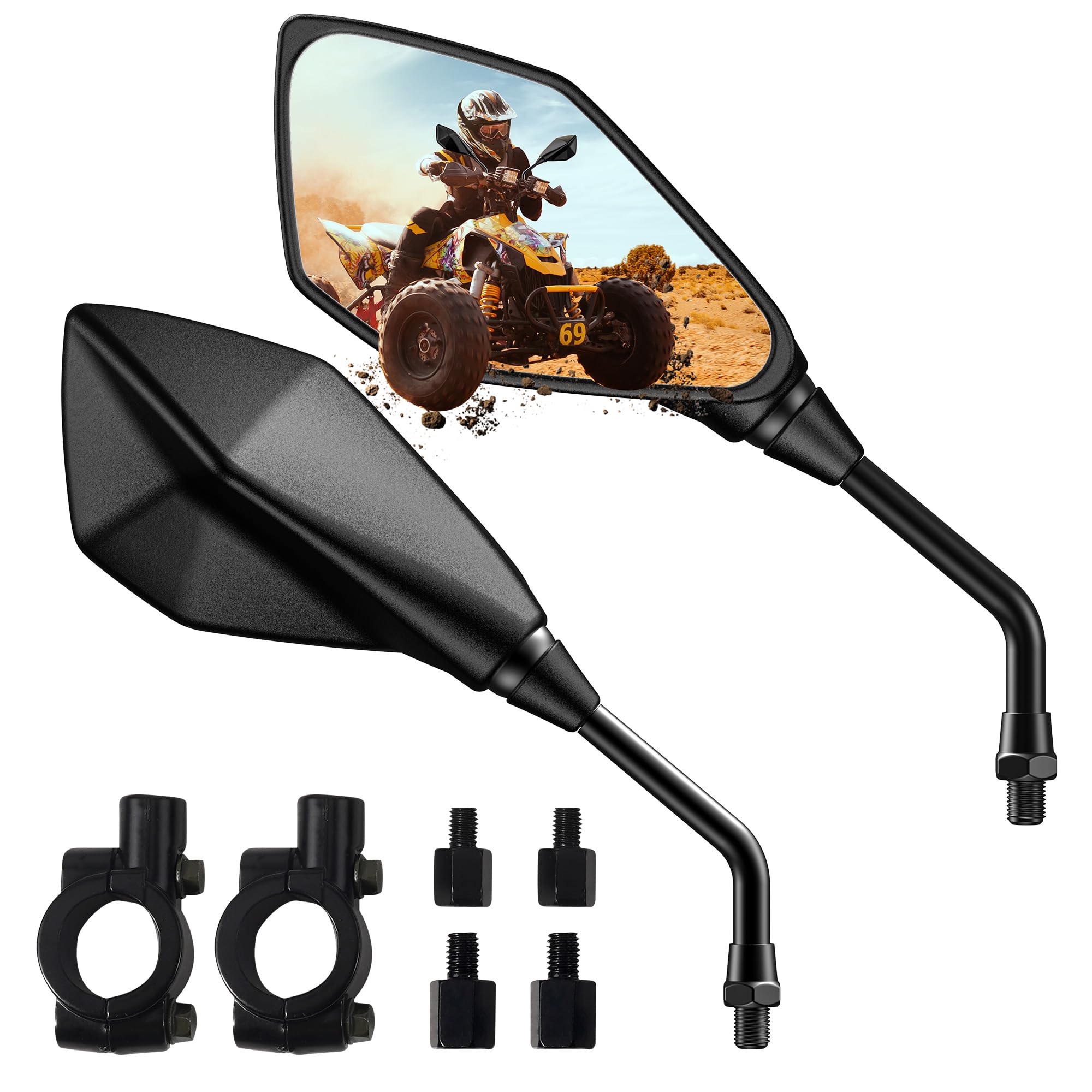 Amazon.com: ATV Mirror, Motorcycle Side Rear View Mirrors for Bike ...