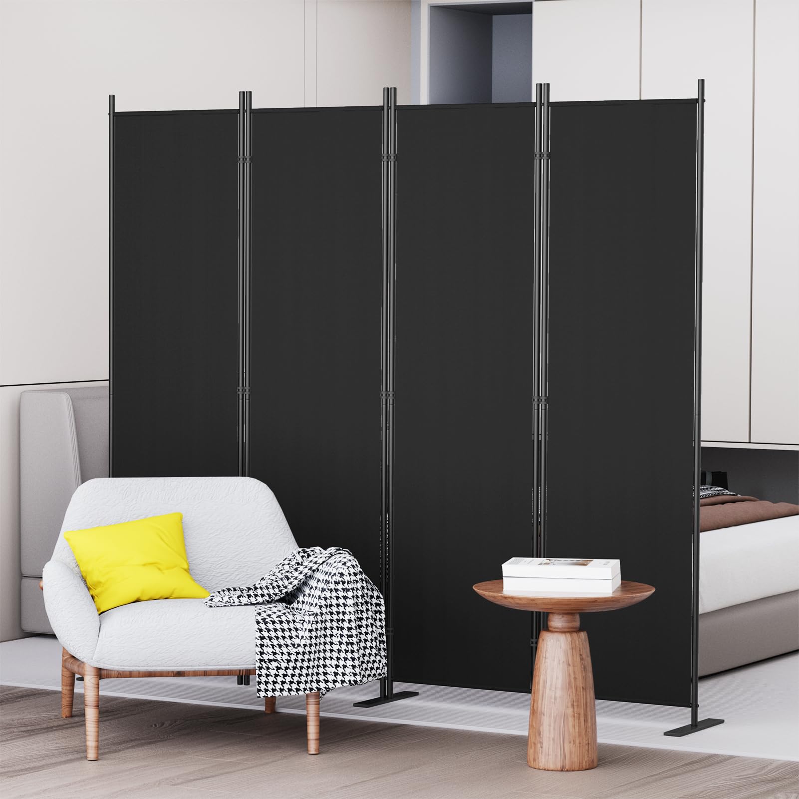 C-Hopetree 4 Panels Room Divider, 6 Ft Tall Indoor Folding Privacy ...