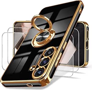 Amazon.com: Dretal Funda para Samsung Galaxy S25 5G, 2 protectores de pantalla, soporte de ...