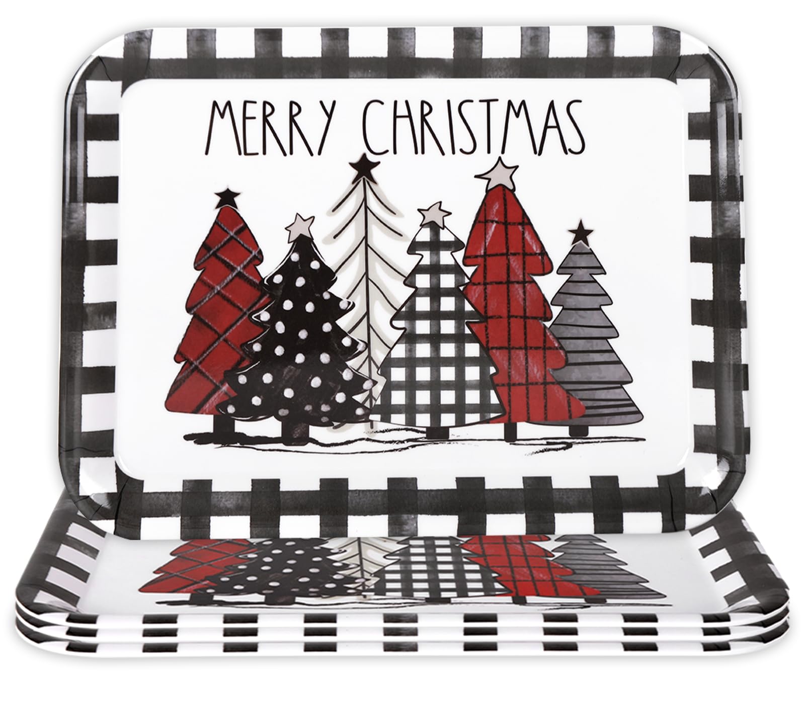 Amazon.com: JarThenaAMCS 3 Pcs Christmas Serving Trays Black White ...