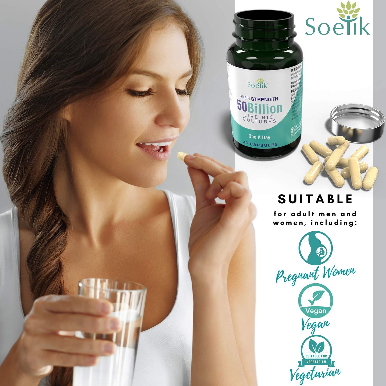 Buy Soetik 50 Billion Live Bio Cultures – Premium High Strength Vegan ...